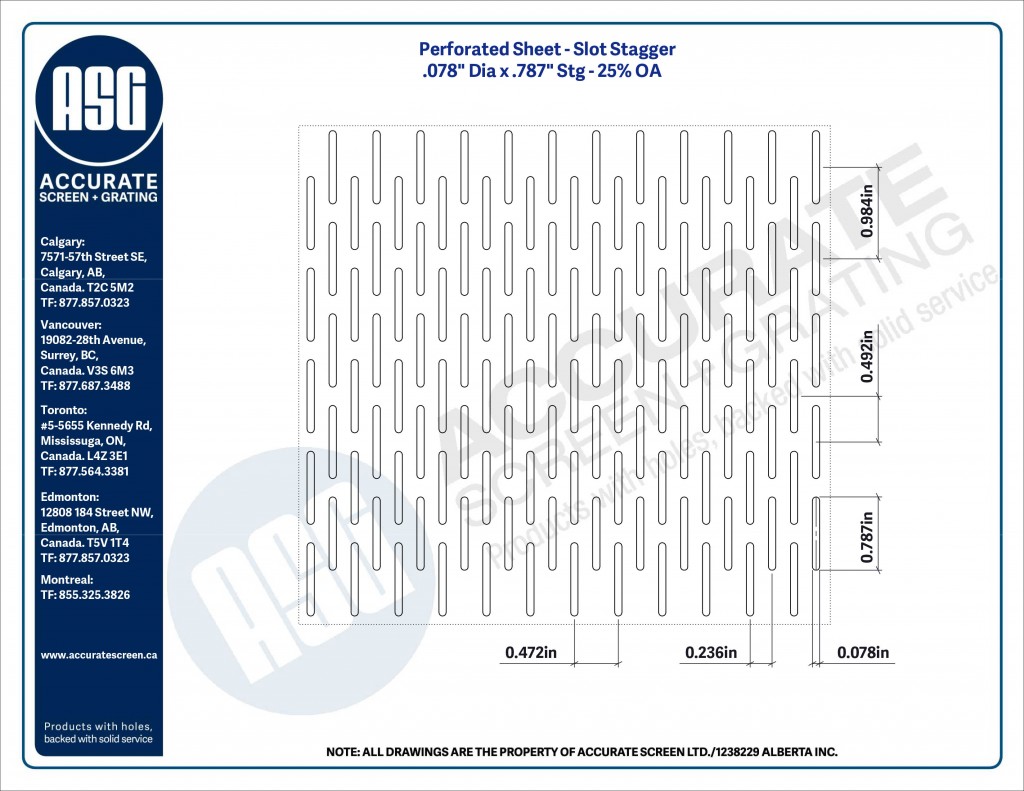 Slotted Patterns Specs and Downloads – Accurate Screen and Grating